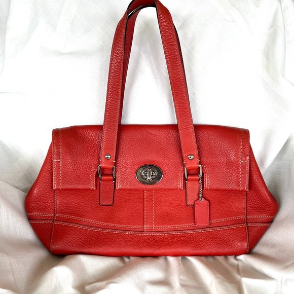 Coach | Bags | Coach Hamilton Pebbled Leather Hobo Bag With Flap | Poshmark